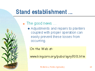 Stand establishment ...